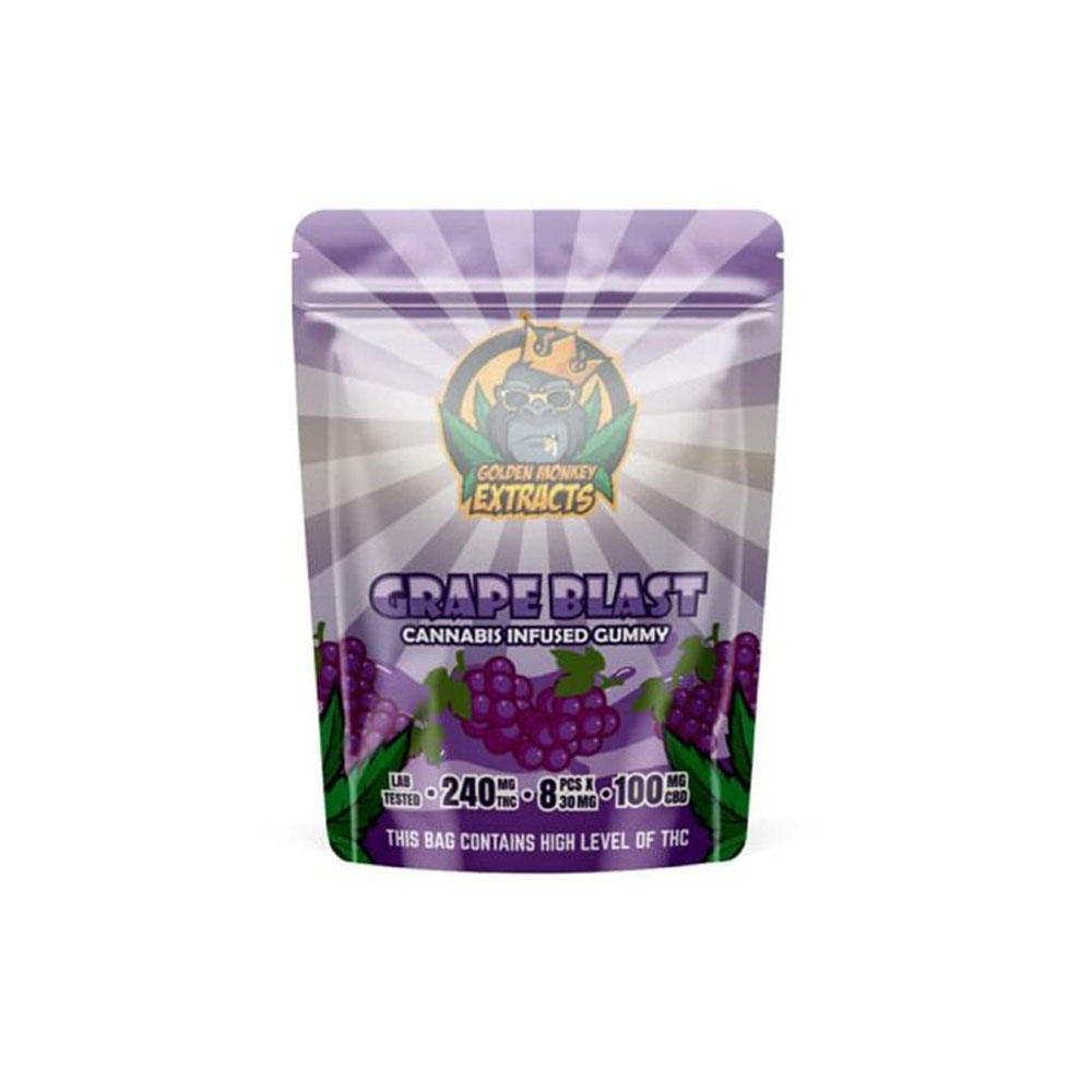 Golden Monkey Extracts – Grape Blast Gummy 240mg THC : 100mg CBD ...
