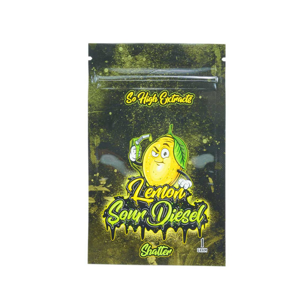 So High Extracts Premium Shatter – Lemon Sour Diesel - Chronic Farms