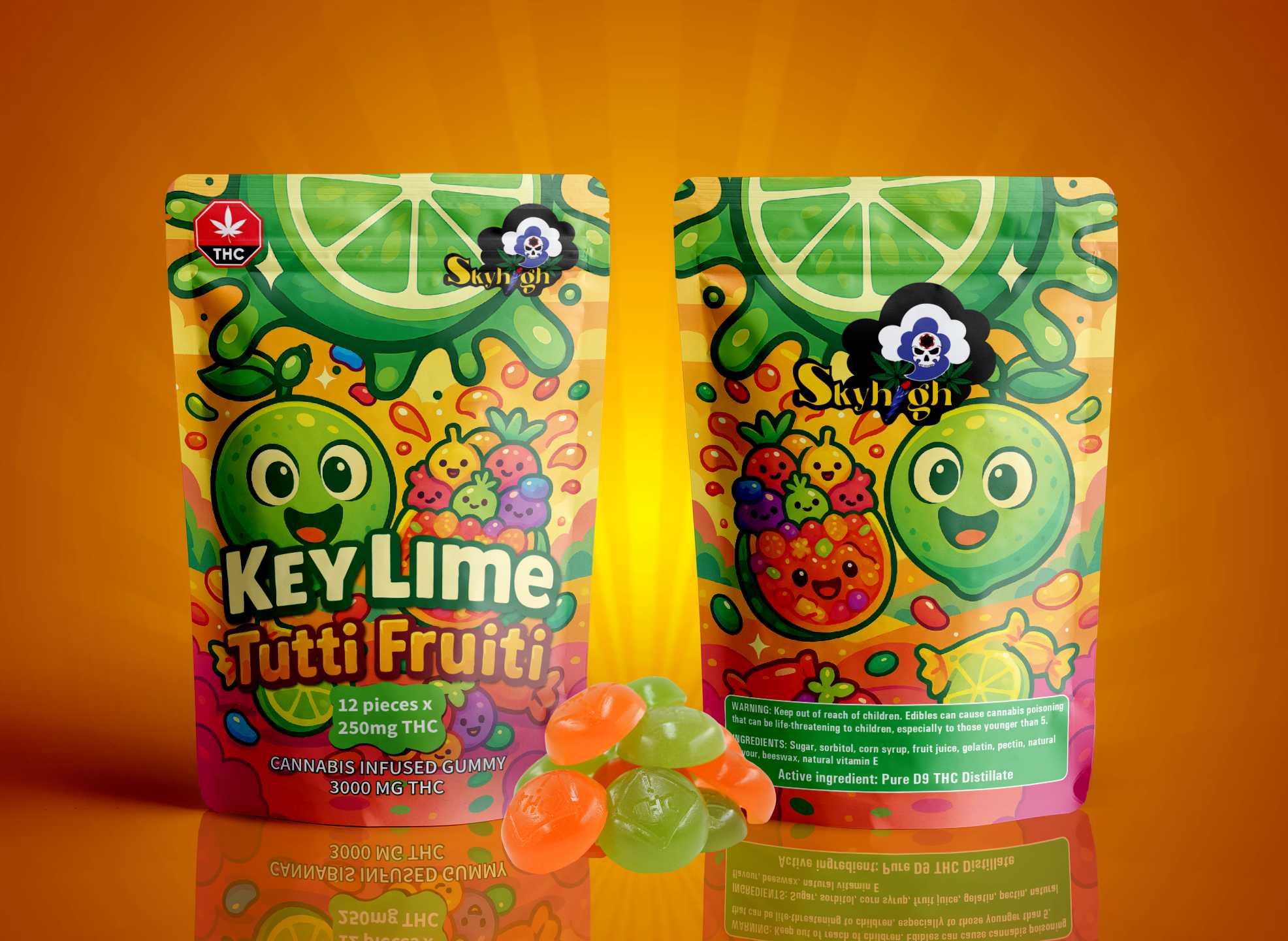 Sky High Edibles – Key Lime + Tutti Frutti Gummy 3000mg THC - Chronic Farms